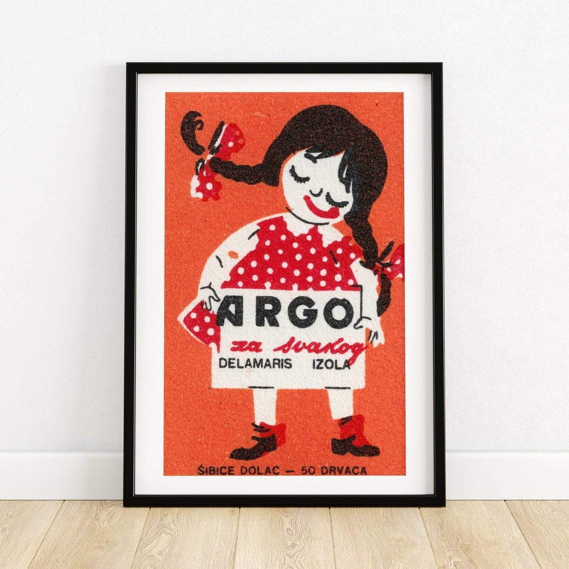 Kna Prints - Girl In Red Dress - Matchbox Print - Aesthetic Wall Art ...