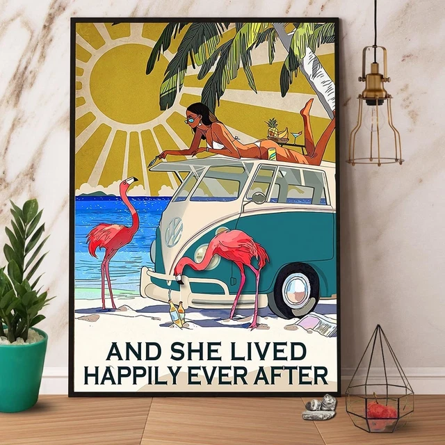 Kna Prints - Girl Withlamingo Beach And She Lived Happily Ever After ...
