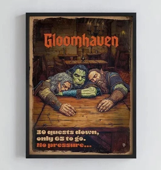 Kna Prints - Gloomhaven Poster I Funny Board Game Art For Home Decor ...