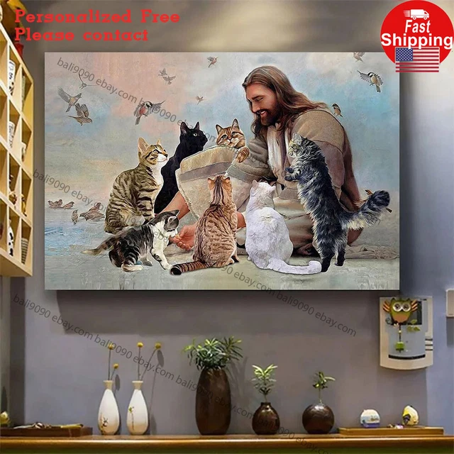 Kna Prints - God And Cats Poster Poster God Surrounded By Cat Angels ...