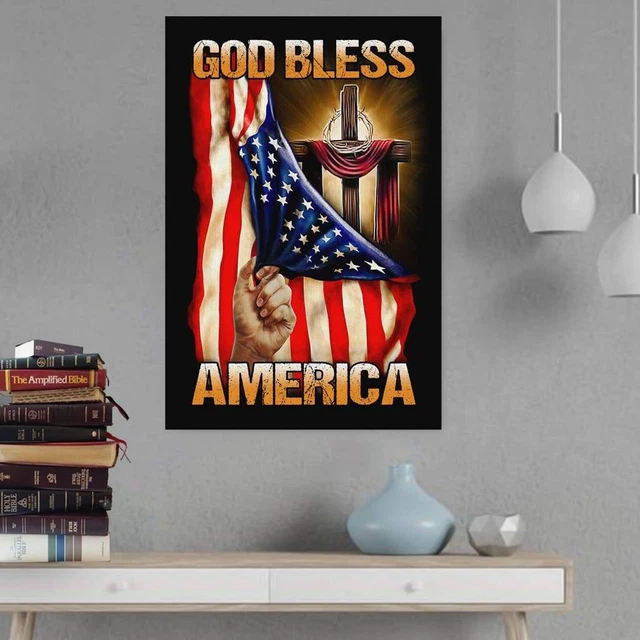 Kna Prints - God Bless America Poster, Wall Art Wall Art Print For Home ...