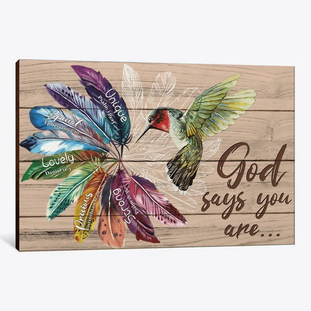 Kna Prints - God Says You Are Hummingbirds Large Art Christian Wall Art ...