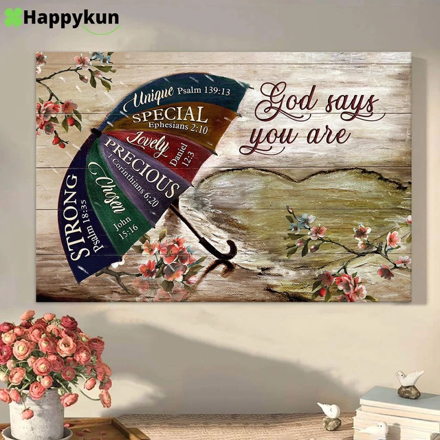 Kna Prints - God Says You Are Unique Umbrella Rainy Day L Art - Bible ...