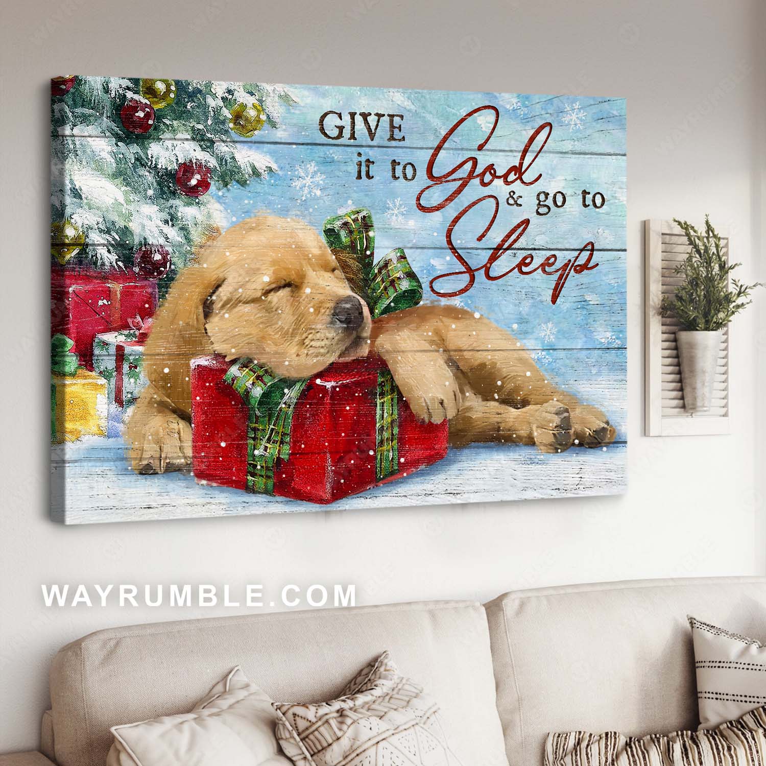 Kna Prints - Golden Retriever, Christmas Gift, Christmas Tree, Give It ...