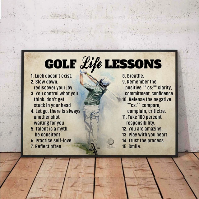 Kna Prints - Golf Life Lesson Poster Motivational Wall Art ...