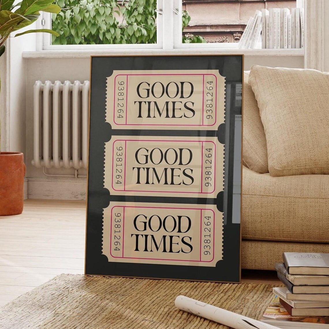 Kna Prints - Good Times Ticket Print Trendy Wall Art Admit One Fair ...