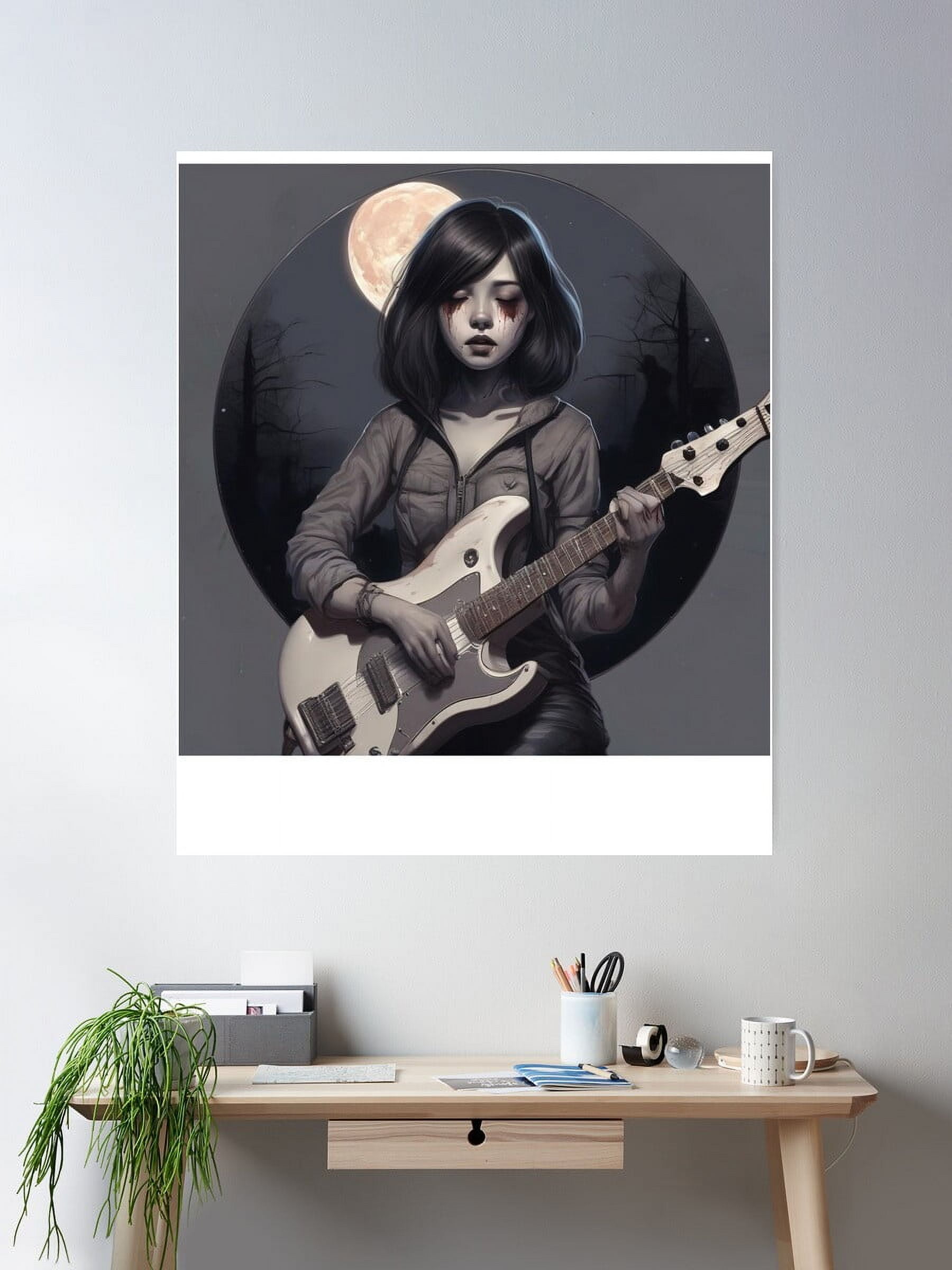 Kna Prints - Gothic Female Guitarist Poster , UNFRAMED-12x18 - Walmart.com