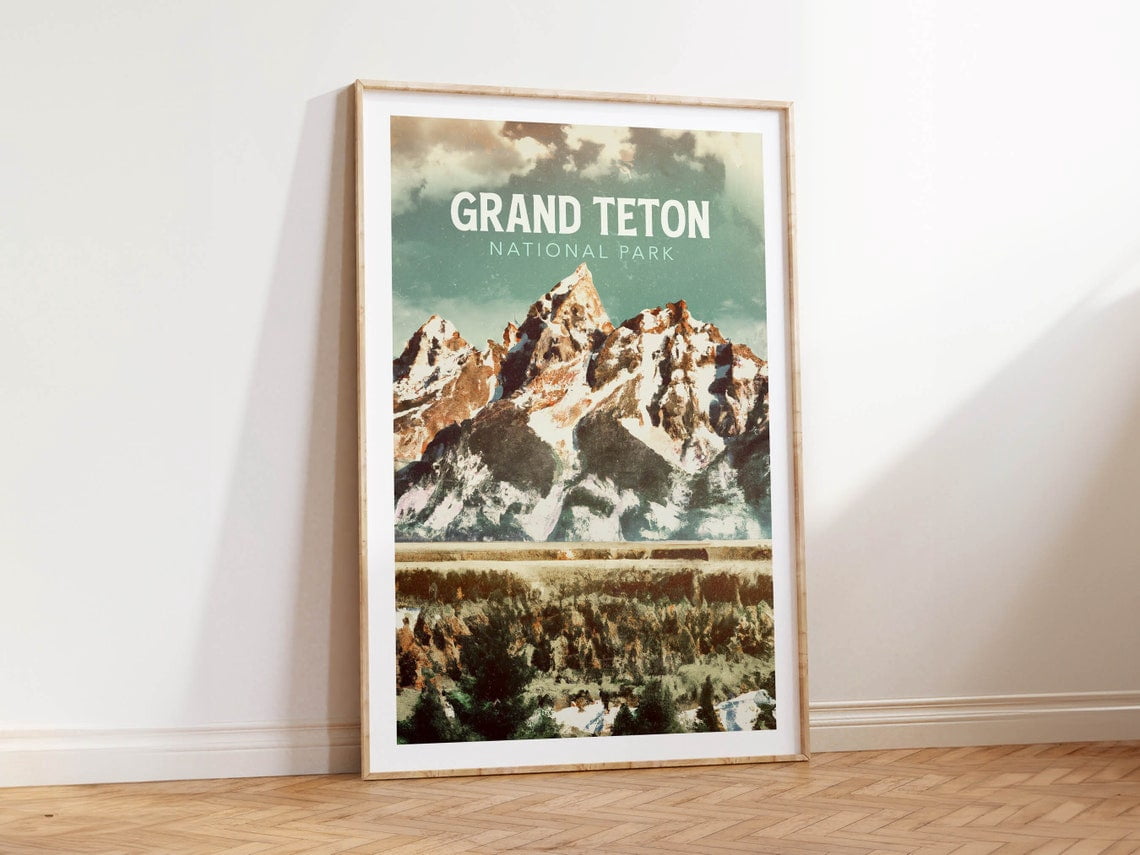 Kna Prints - Grand Teton Park Print Country Travel Decor Mountain ...