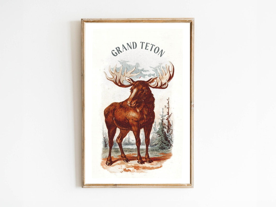 Kna Prints - Grand Teton Print Vintage National Park Poster Retro ...