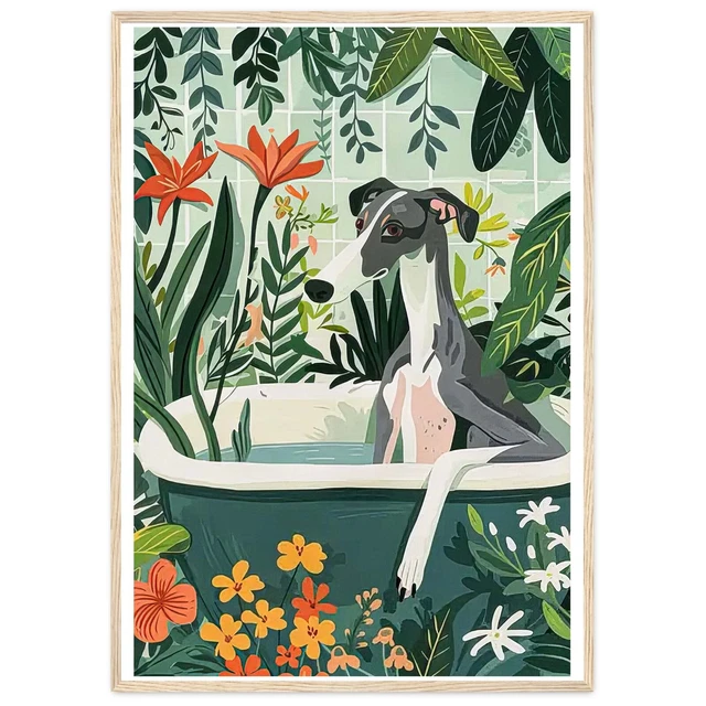 Kna Prints - Greyhound Wall Art On Fine Art Paper Animal Kids Room Print Boho Jungle Poster M ...