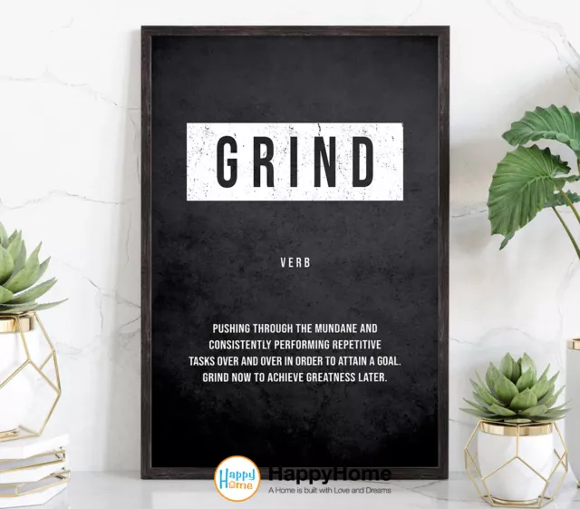 Kna Prints - Grind Definition Poster Motivational Inspirational Wall ...