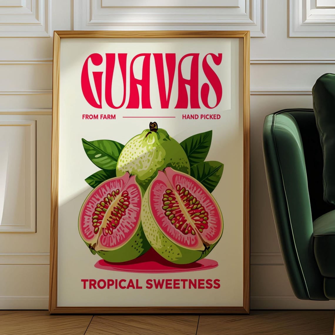 Kna Prints - Guavas Retro Style Framed Poster - Stylish Wall Art For ...