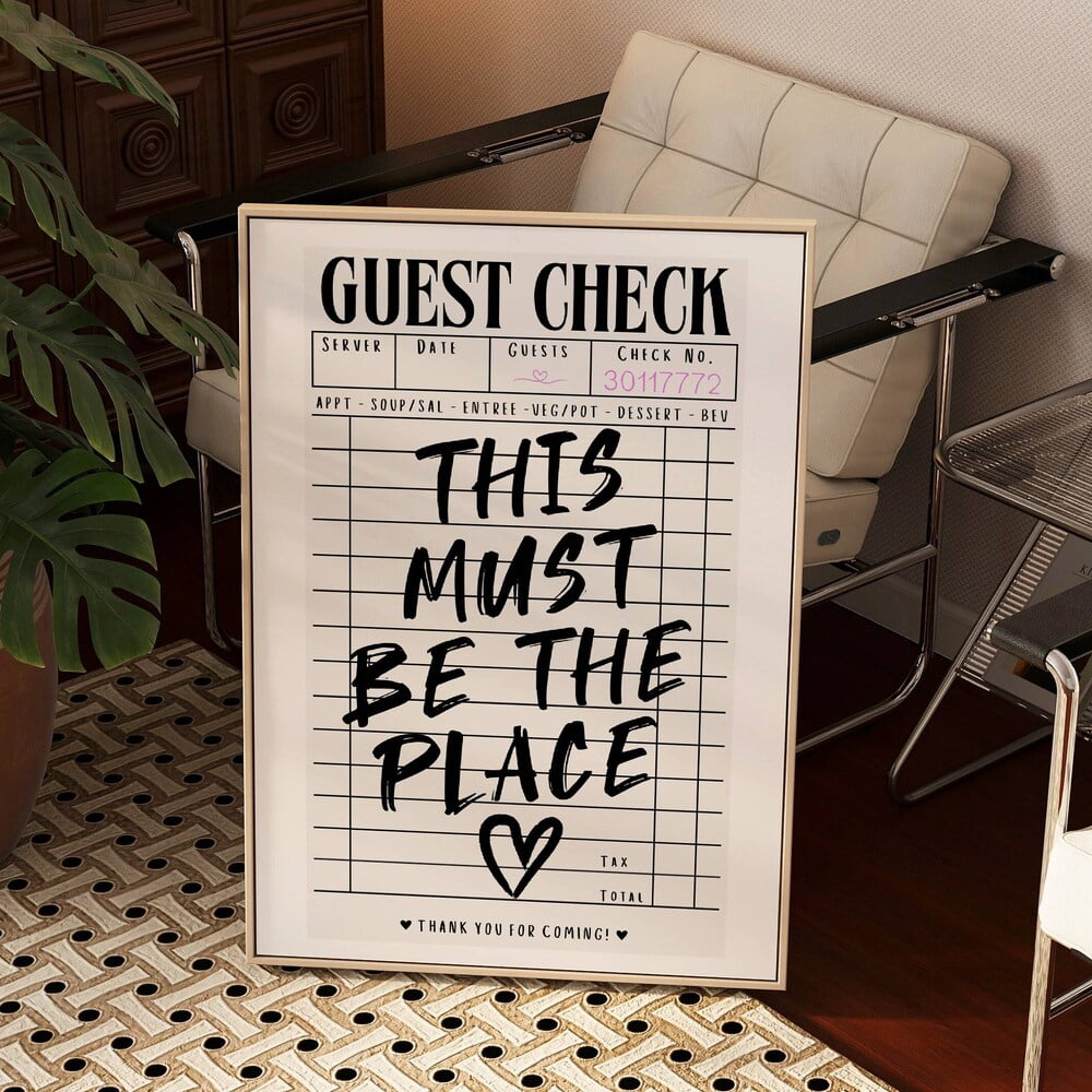 Kna Prints - Guest Check Receipt, This Must Be The Place Poster, Bar ...
