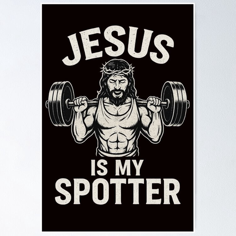Kna Prints - Gym Jesus Â€“ Jesus Is My Spotter Poster Wall Art Print ...