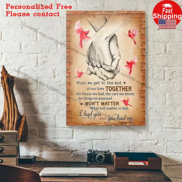 Kna Prints - Hand In Hand Cardinal Poster Gift For Loved Cardinal, Wall ...