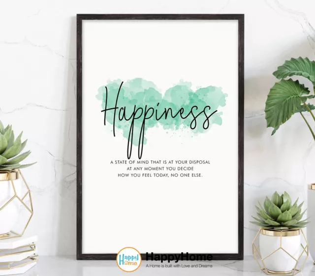 Kna Prints - Happiness Definition Poster Motivational Inspirational ...