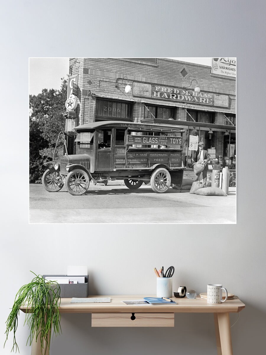 Kna Prints - Hardware Store Delivery Truck, 1924. Vintage Photo Poster ...