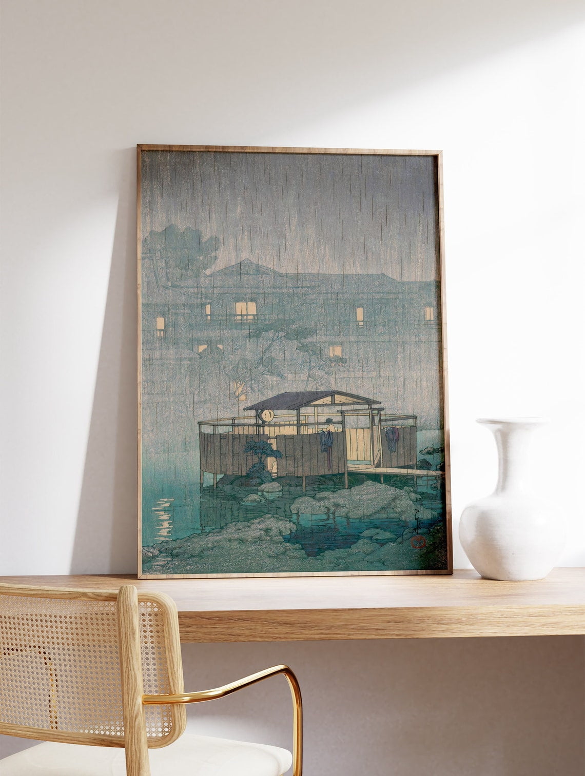 Kna Prints - Hasui Kawase, Evening Onsen, Japanese Poster, Travel Wall ...