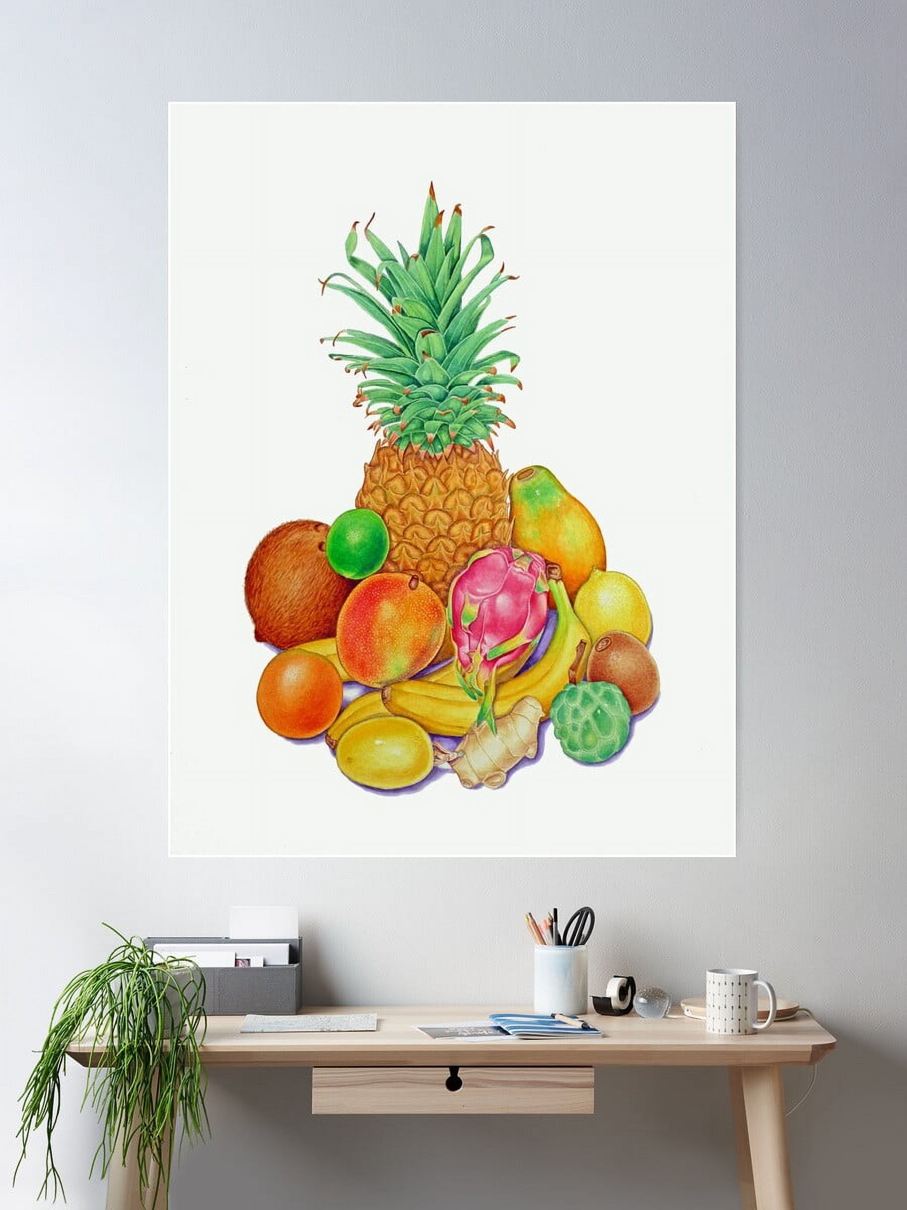 Kna Prints - Hawaiian Tropical Fruit Poster , UNFRAMED-12x18 - Walmart.com