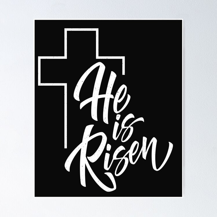 Kna Prints - He Is Risen - Jesus Love Poster Wall Art Print For Home Decor, Living Room, Bedroom ...