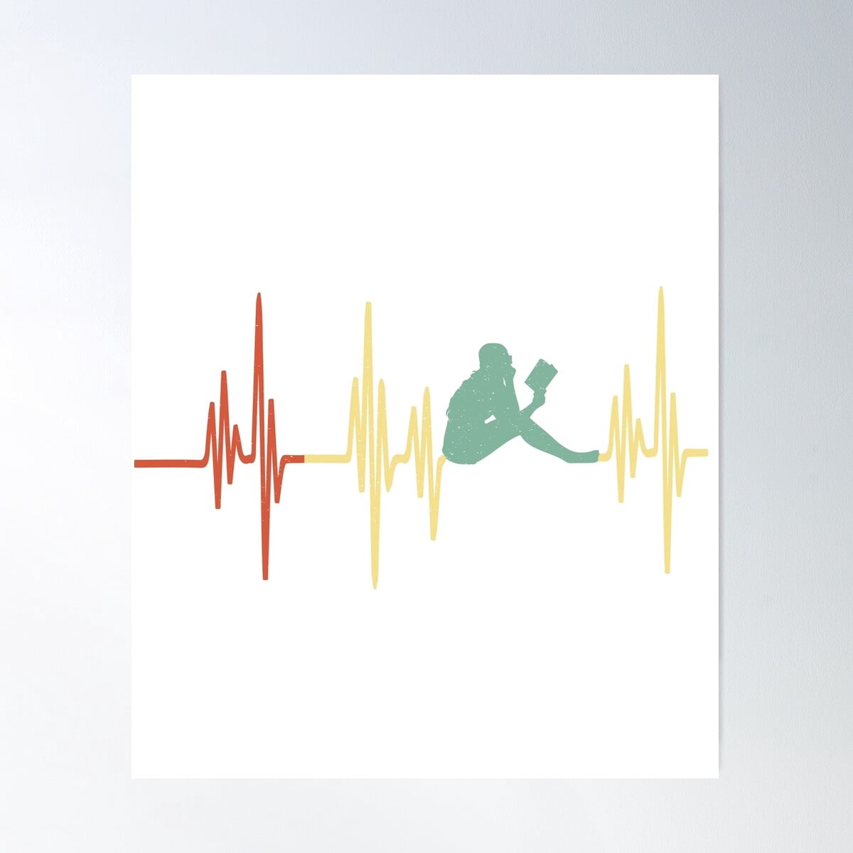 Kna Prints - Heart Beating Reading Vintage Style Reading Lovers Gift ...