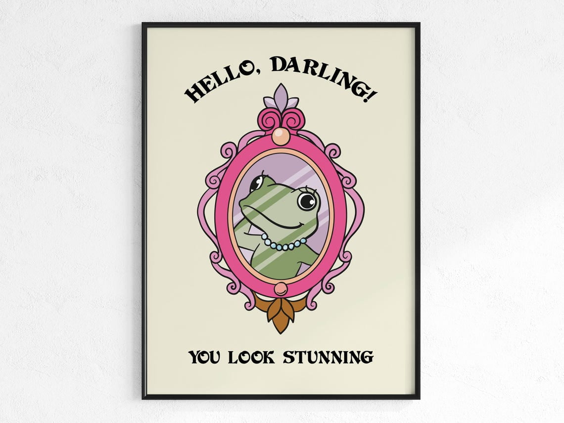 Kna Prints - Hello Darling Grily Frog Motivation , Frog Print Home ...