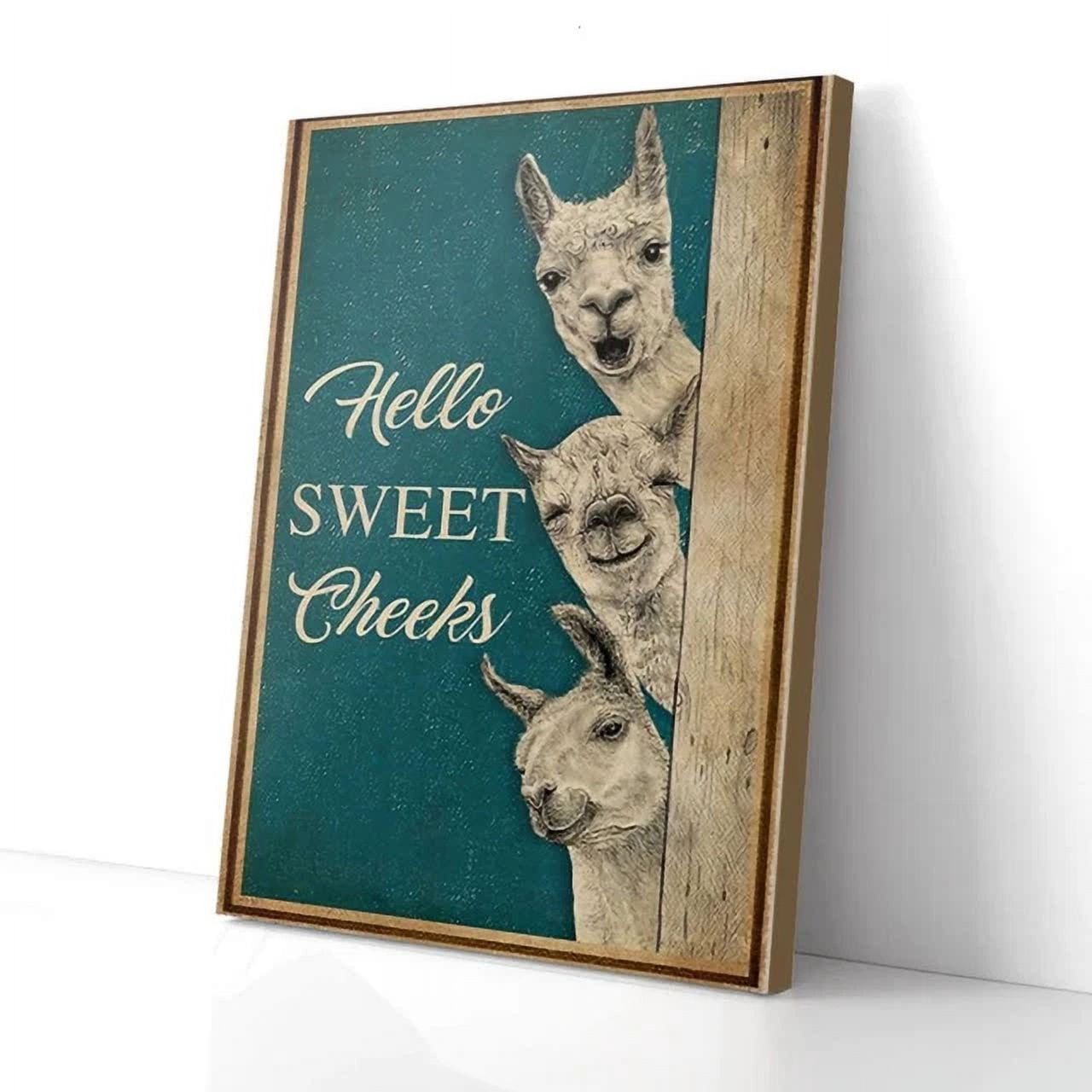 Kna Prints - Hello Sweet Cheeks Funny Llama, Wall Art Wall Art Print ...