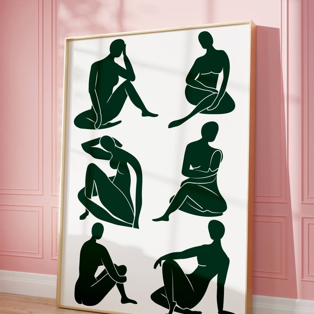 Kna Prints - Henri Matisse Nu Bleu, Dark Green Wall Art, Woman Body ...