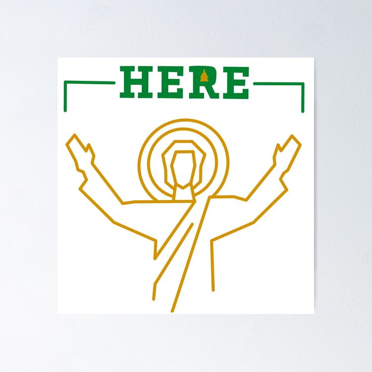 Kna Prints - Here Touchdown Jesus Poster Wall Art Print For Home Decor ...