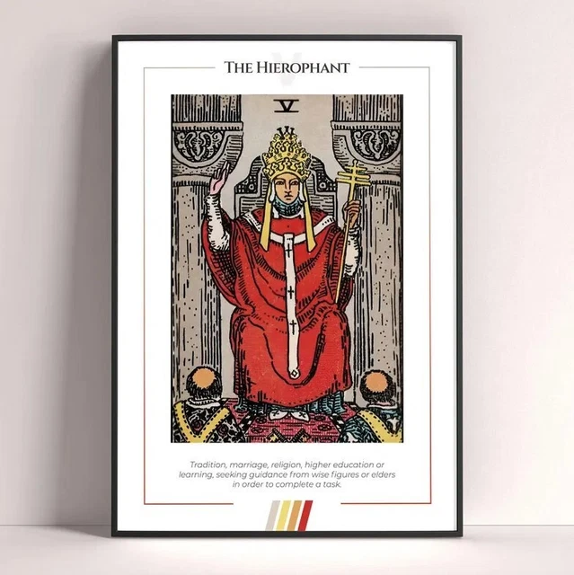 Kna Prints - The Hierophant Tarot Card Poster, Tarot Art Print, Tarot ...