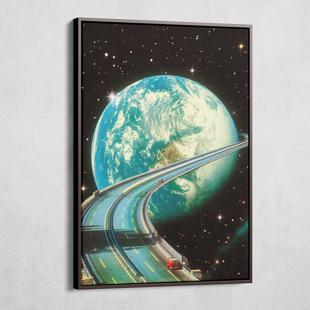 Kna Prints - Highway Home Poster, Retro Futuristic Art, Space Collage ...