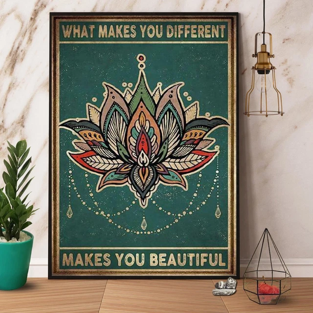 Kna Prints - Hippie What Makes You Different Makes You Beautiful Retro ...
