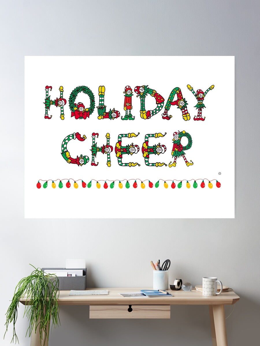 Kna Prints - Holiday Cheer Elf Design Poster , UNFRAMED-24x36 - Walmart.com