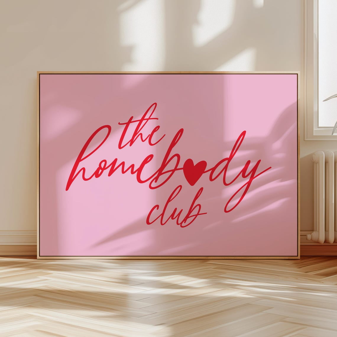 Kna Prints - The Homebody Club Print Minimalist Pink Heart Poster ...