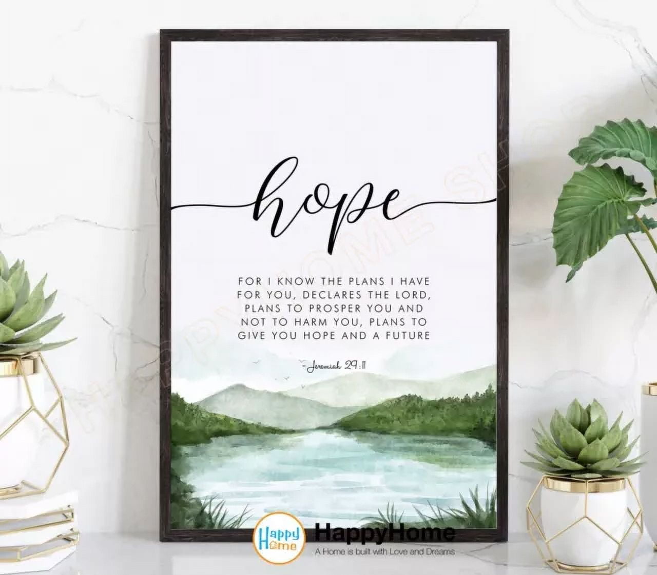 Kna Prints - Hope Bible Verse Wall Art Scripture Quote Jeremiah 29:11 ...