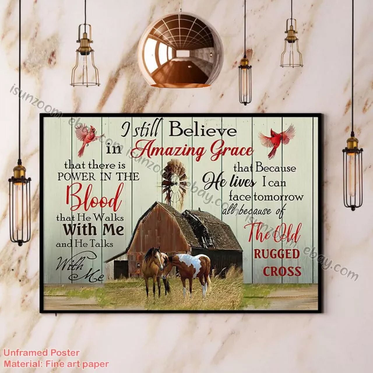 Kna Prints - Horse And Cardinal I Still Believe In Amazing Grace Paper ...