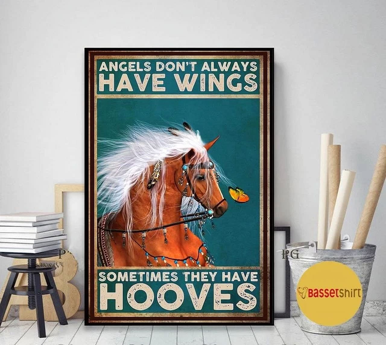 Kna Prints - Horse Girls Sometimes Angels Have Hooves Vertical Poster ...