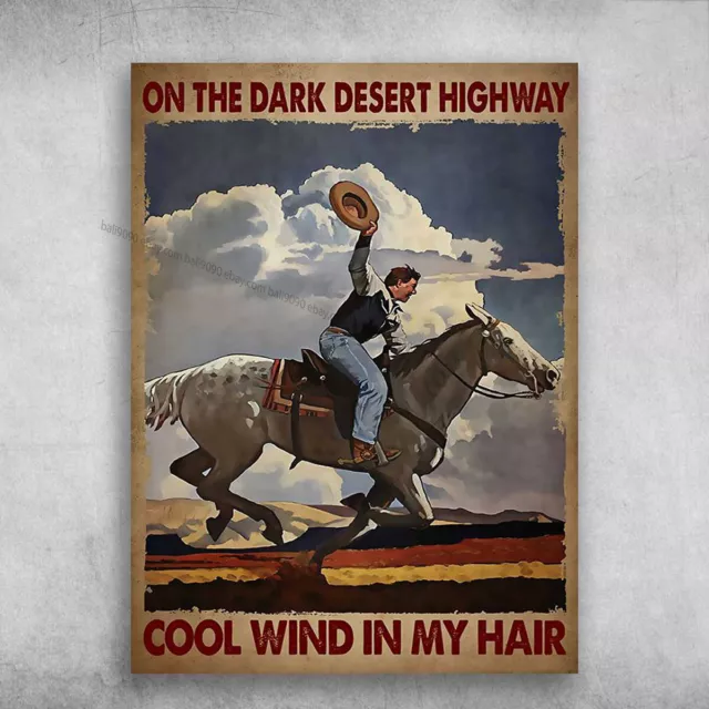 Kna Prints - Horse Riding, Horse Poster - On The Dark Desert Highway ...
