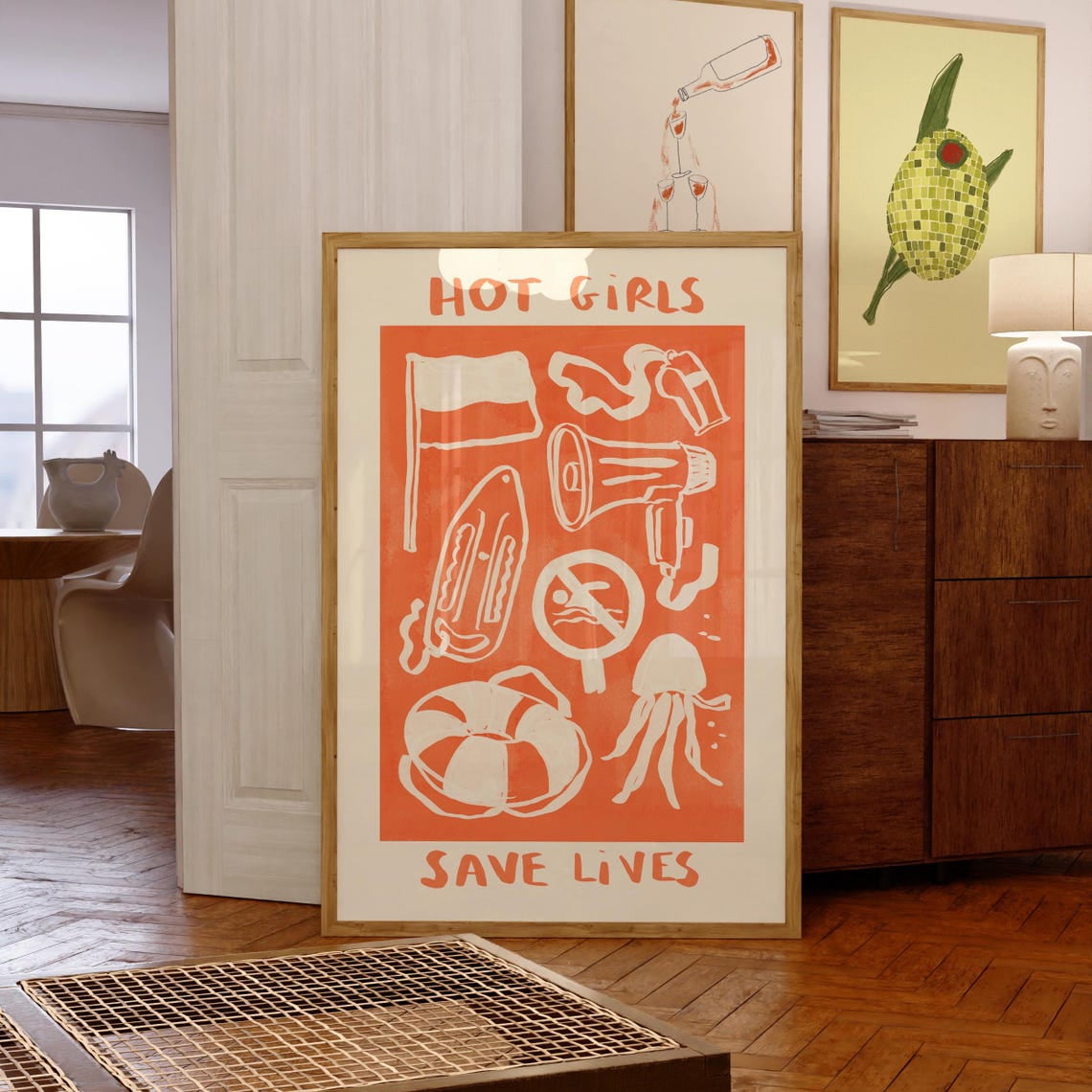Kna Prints - Hot Girls Save Lives Wall Print - Lifeguard Rnli ...