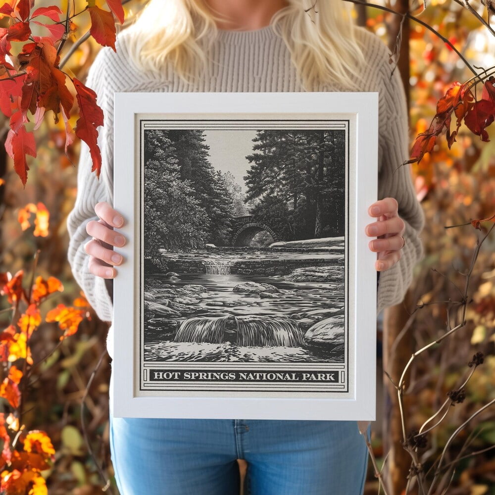 Kna Prints - Hot Springs National Park Lithograph Style Print - Vintage ...