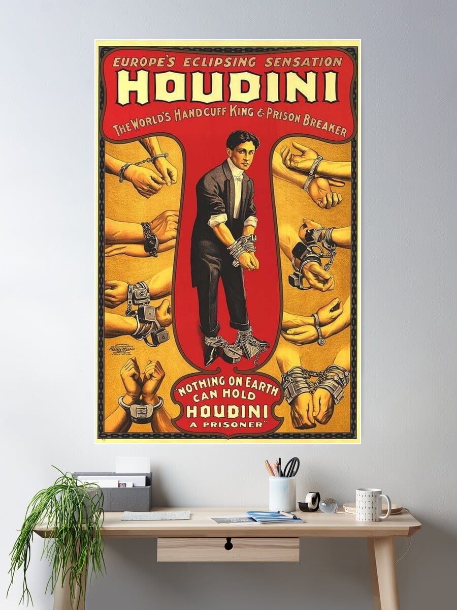 Kna Prints - Houdini - The King Of Handcuffs Poster Wall Art, Modern ...