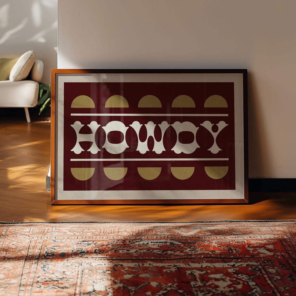 Kna Prints - Howdy Poster Maroon Gold Wall Art Print Texas Home Decor ...