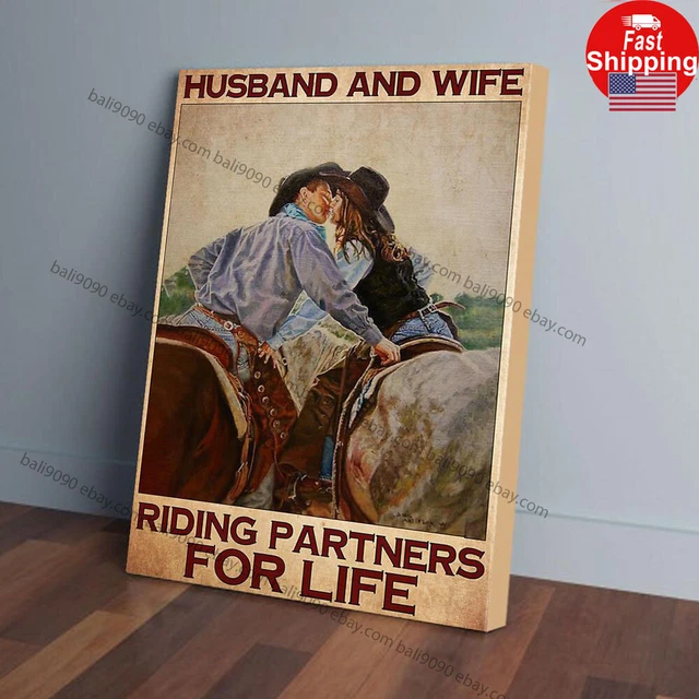 Kna Prints - Husband And Wife Riding Partners For Life Country Couple ...