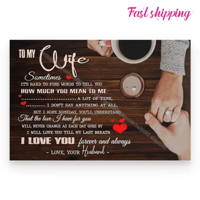 Kna Prints - Husband To Wife I Love You Forever And Always Poster Wall ...