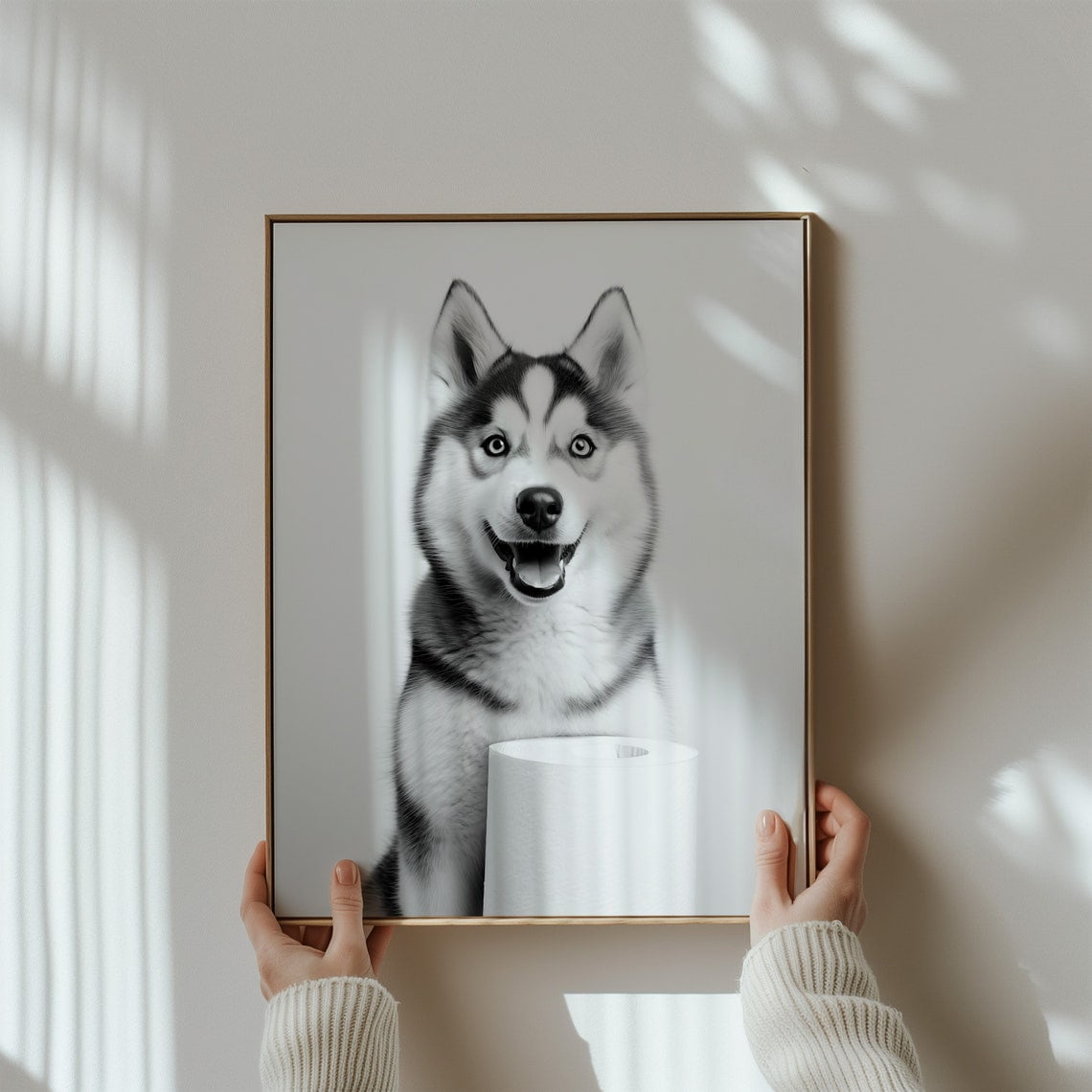 Kna Prints - Husky Print Husky Bathroom Decor Dog Toilet Art Husky ...