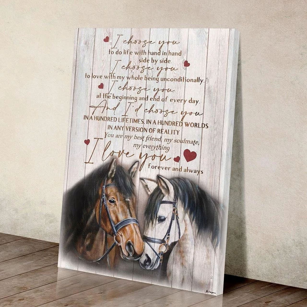 Kna Prints - I Choose You To Do Life With Hand In Hand Horse Love, Wall ...