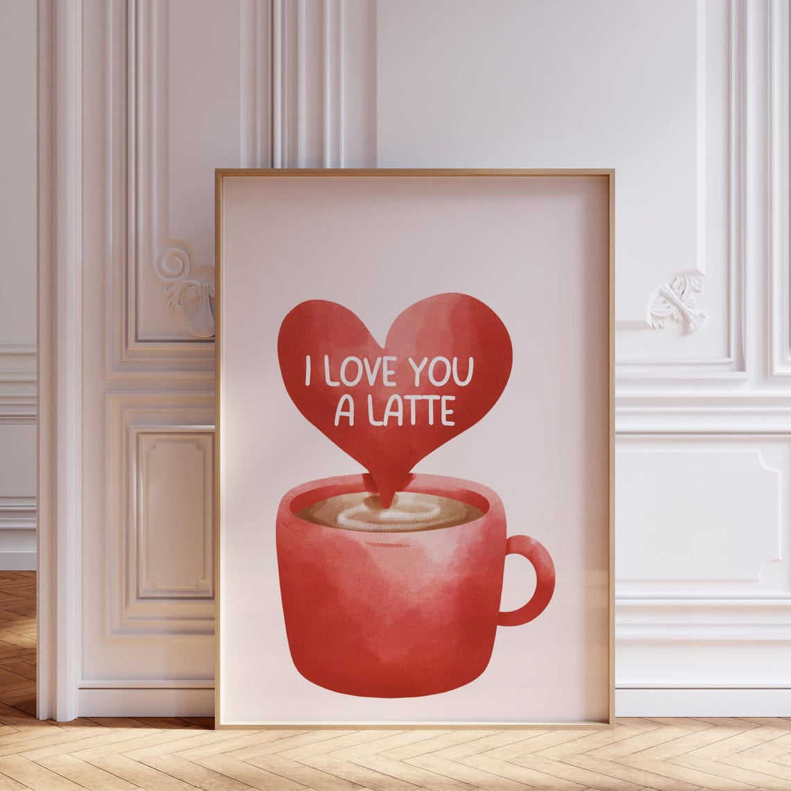 Kna Prints - I Love You A Latte Print Â€“ Coffee Lover Wall Art Â ...