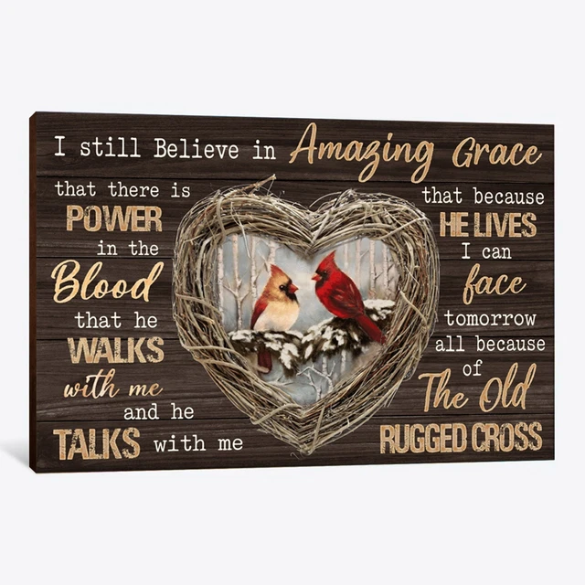 Kna Prints - I Still Believe In Amazing Grace Cardinal Heart Shaped ...