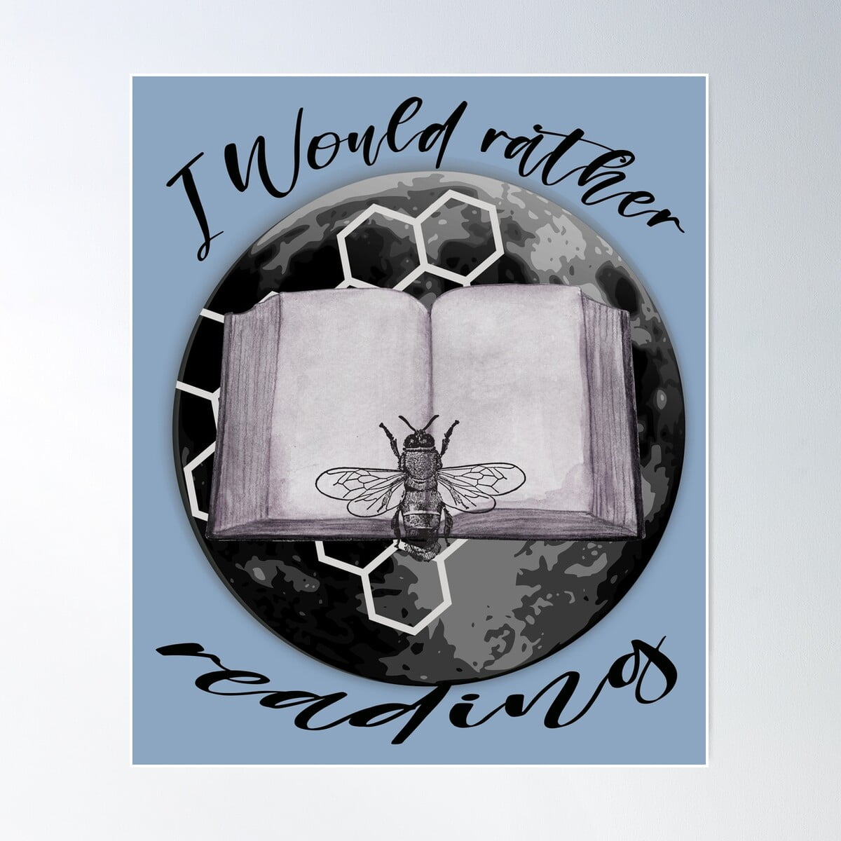 Kna Prints - I Would Rather Bee Reading Vintage Book Lovers Poster ...