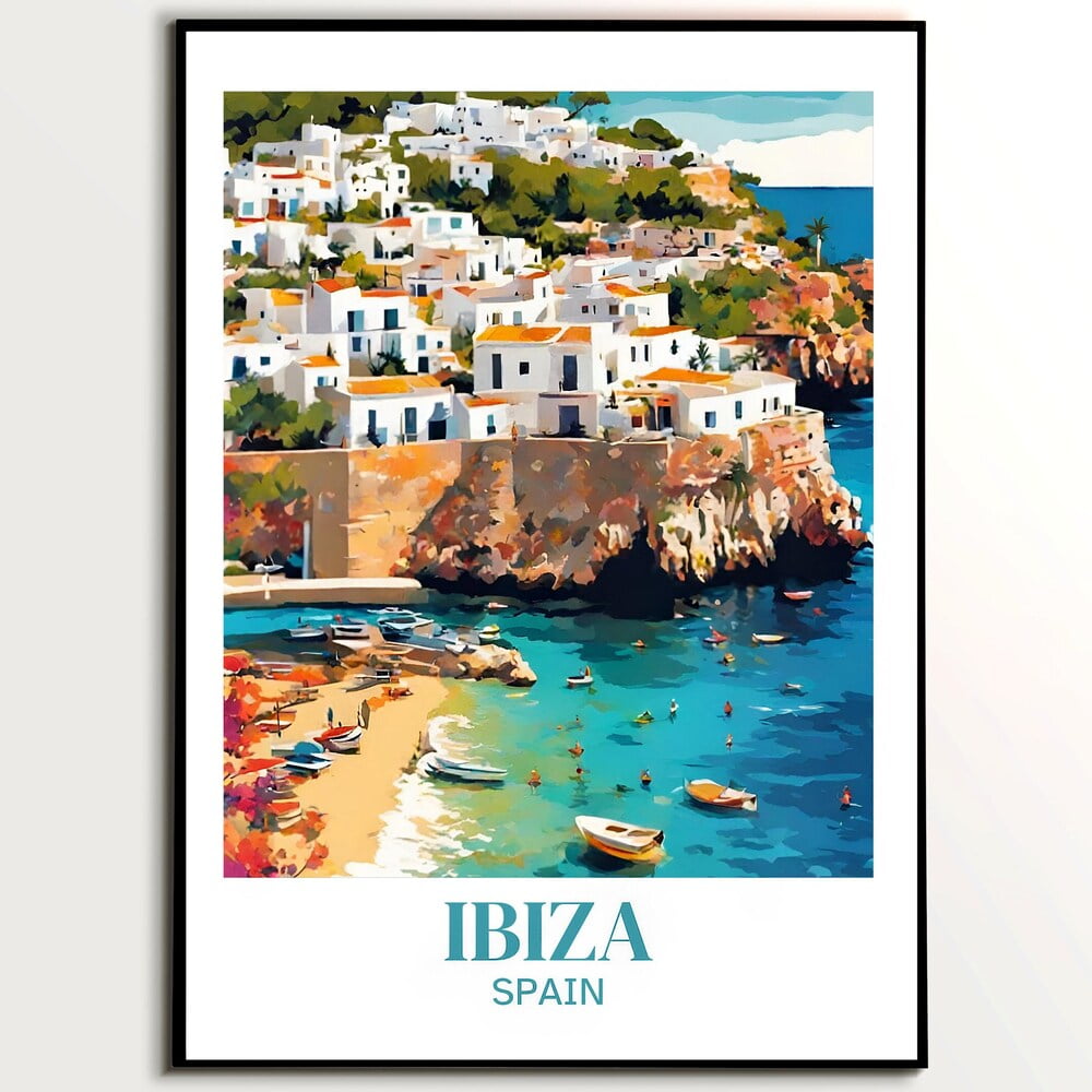 Kna Prints - Ibiza Spain Poster, Ibiza Wall Poster Print, Spain Home Decor, Spain Travel Wall ...